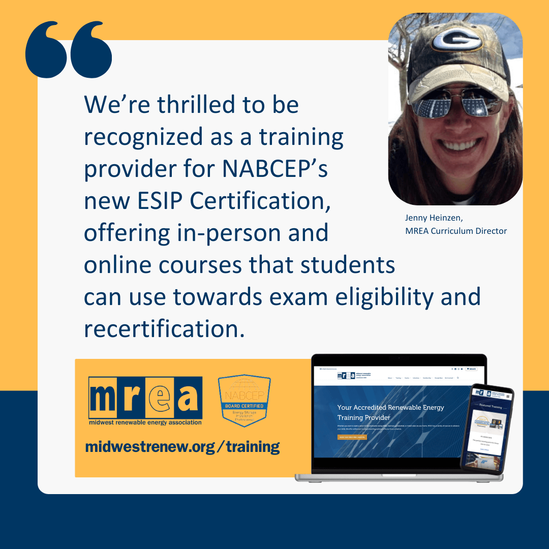 NEW Energy Storage Installation Professional Certification - Midwest Renewable Energy Association